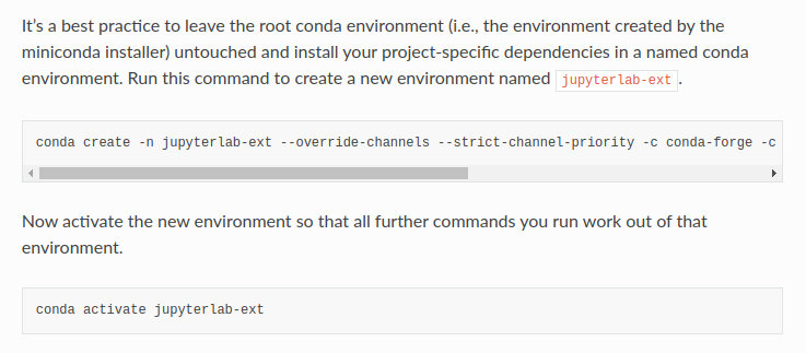 Clarification of conda envrionment used for steps on JupyterLab ...