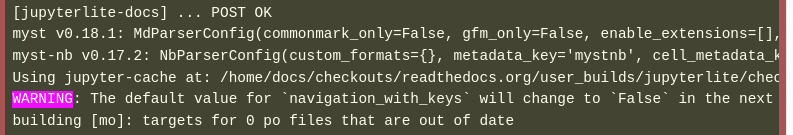 Docs Fail To Build Because Of The New Pydata Theme `navigation With Keys` Warning · Issue 1229