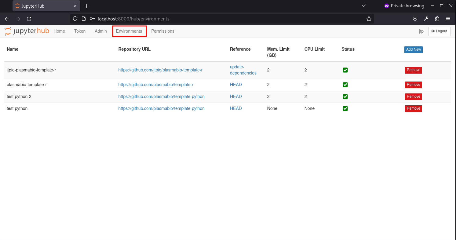 Switch to a JupyterHub service · Issue #63 · plasmabio/tljh-repo2docker · GitHub