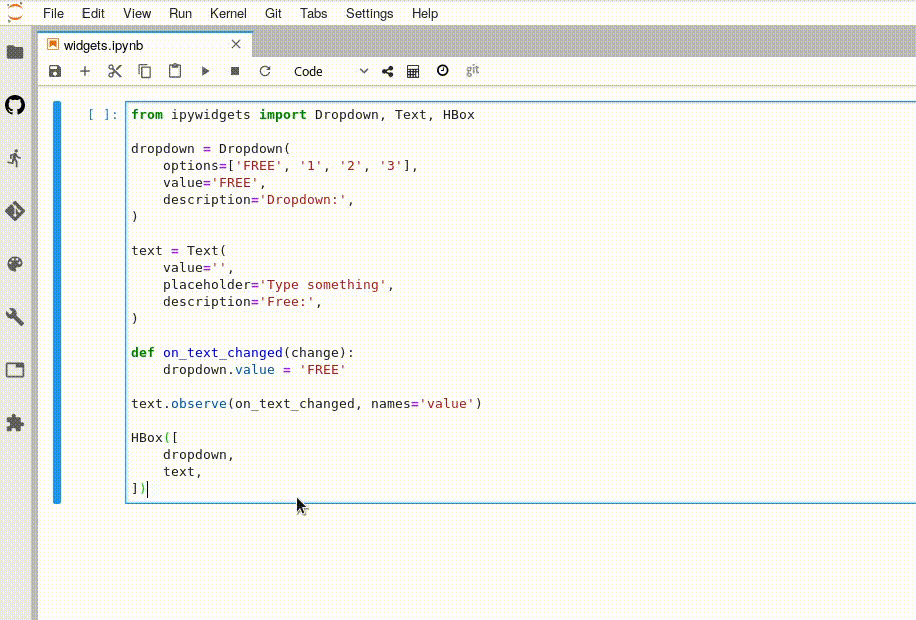 Linking widgets for strings · Issue #2092 · jupyter-widgets/ipywidgets · GitHub