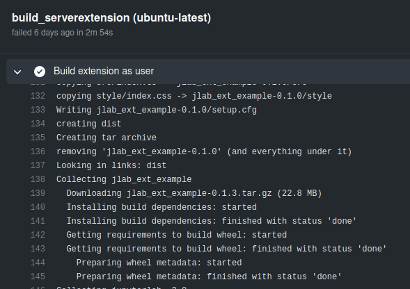 Server extension example failing on CI · Issue #124 · jupyterlab/extension-examples · GitHub