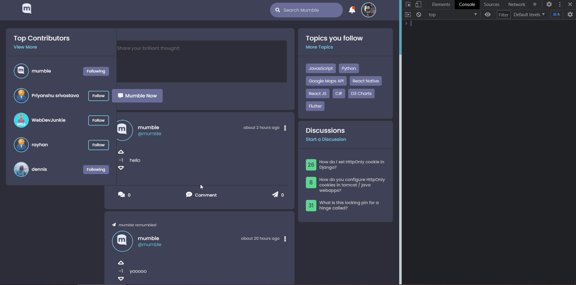 A bug in Top Contributors Column · Issue #344 · divanov11/Mumble · GitHub