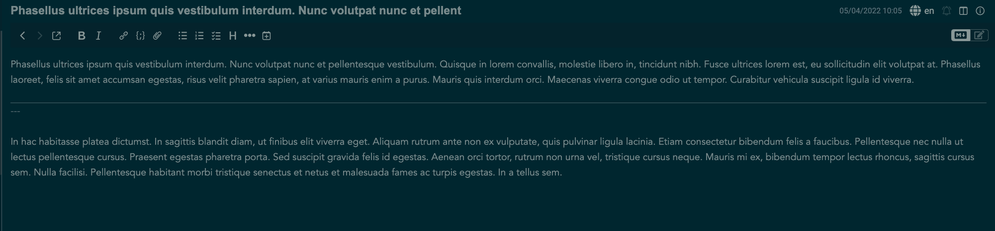 Three dashes (---) renders a line in the markdown editor · Issue #6369 · laurent22/joplin · GitHub
