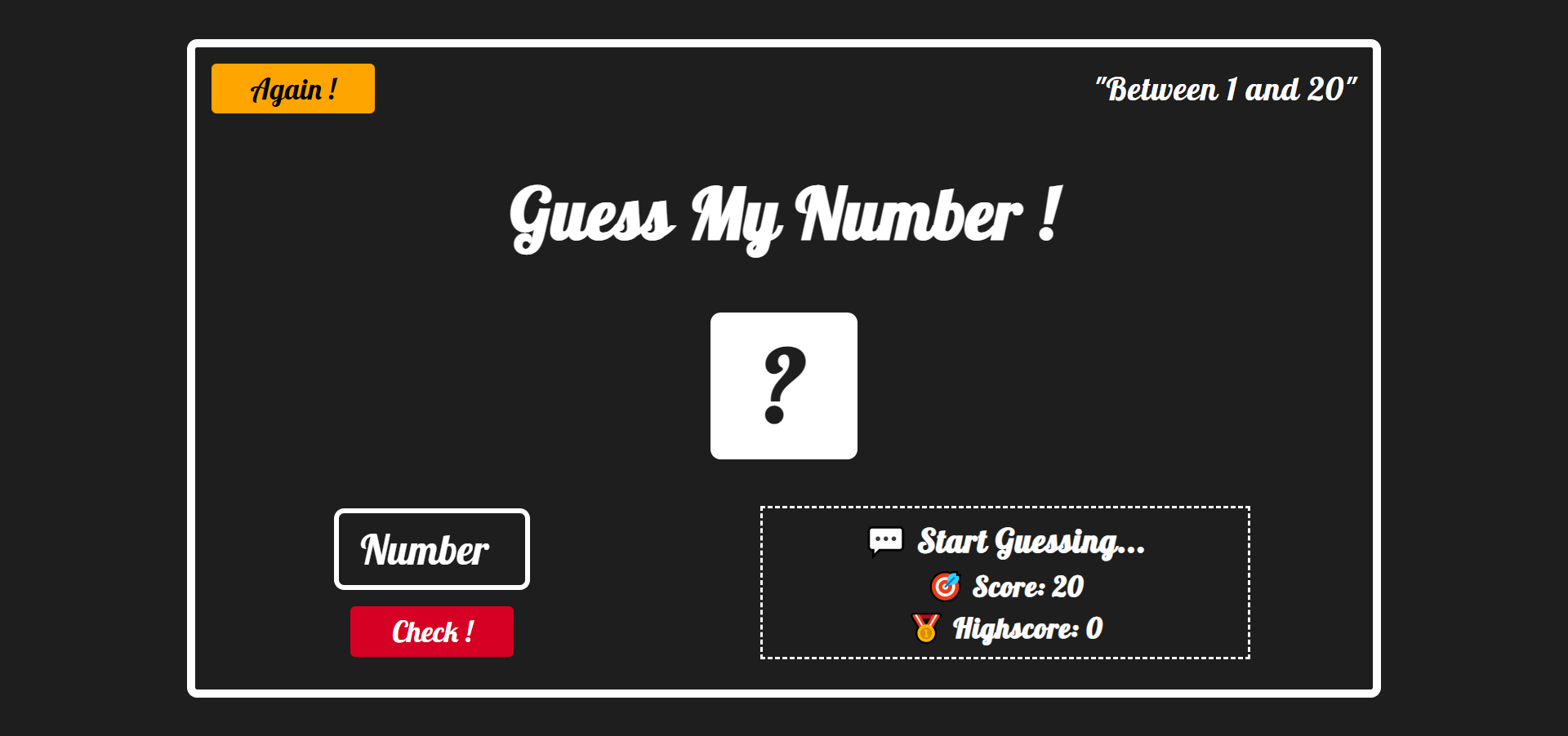 GitHub - kaanyrd/Guess-Number: I created a little game using HTML CSS and JS. It was designed as ...