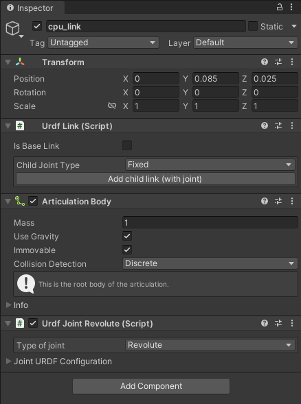 URDF Robot Base Joint Falls or Falls Apart · Issue #262 · Unity ...