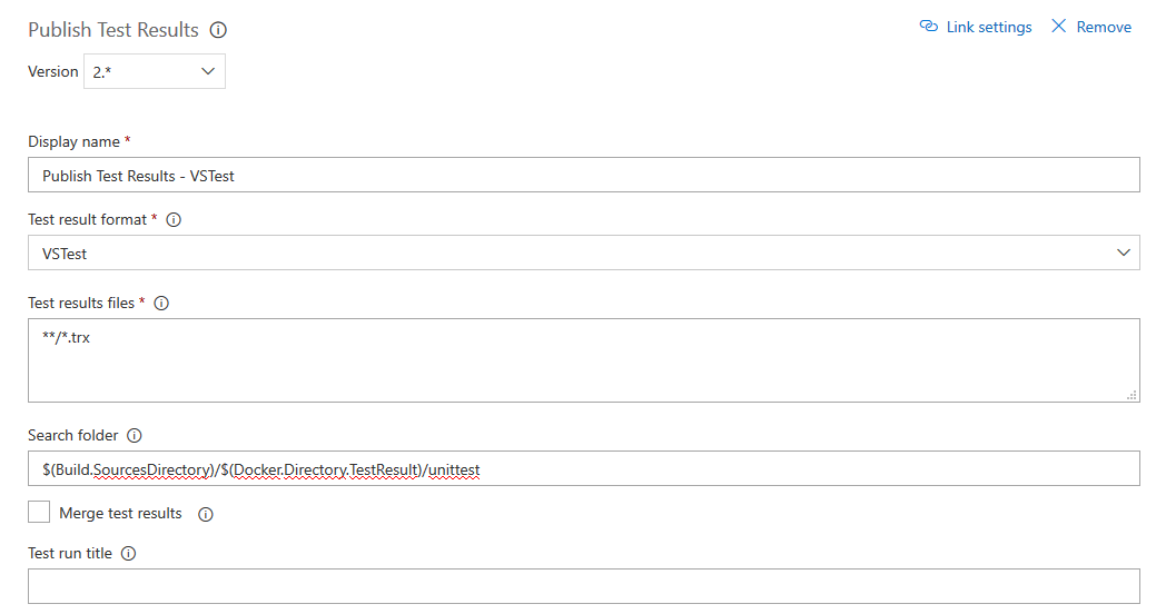 Failed to publish test results: Could not find file '/vsts/agent/bin ...