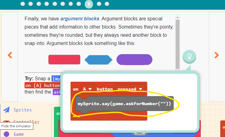 Skillmap: Confused about step 9 in Learn to use Makecode Arcade · Issue #2775 · microsoft/pxt ...