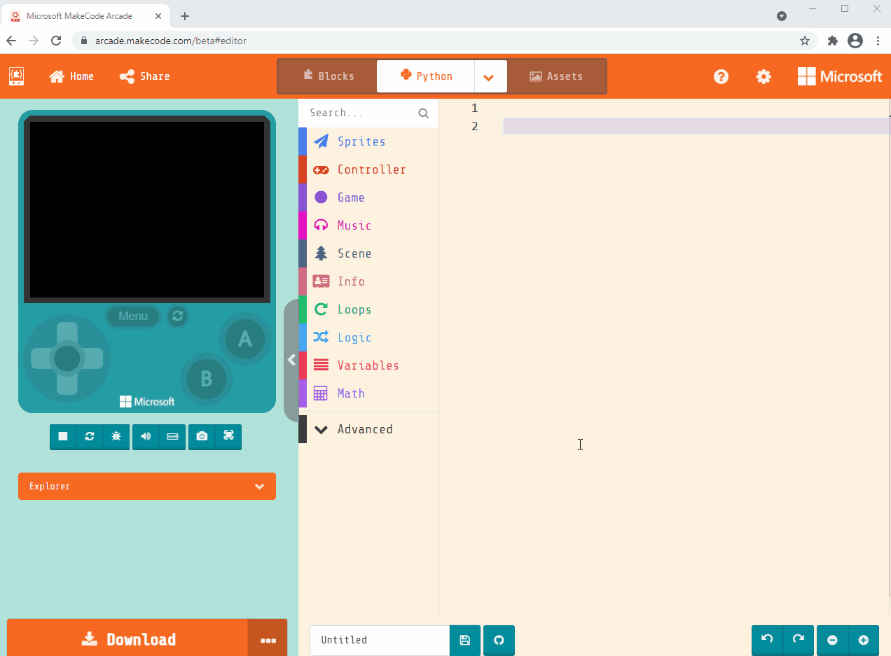 Python: No code shows when dragging "run code on sprite of kind ...