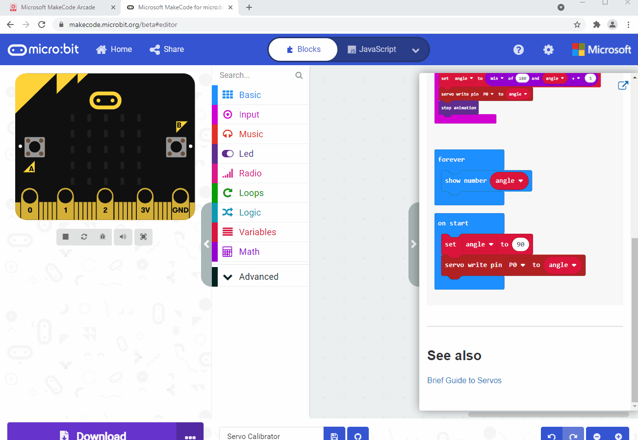 Servo Calibrator: Link "Brief Guide to Servos" can't be opened · Issue #4045 · microsoft/pxt ...