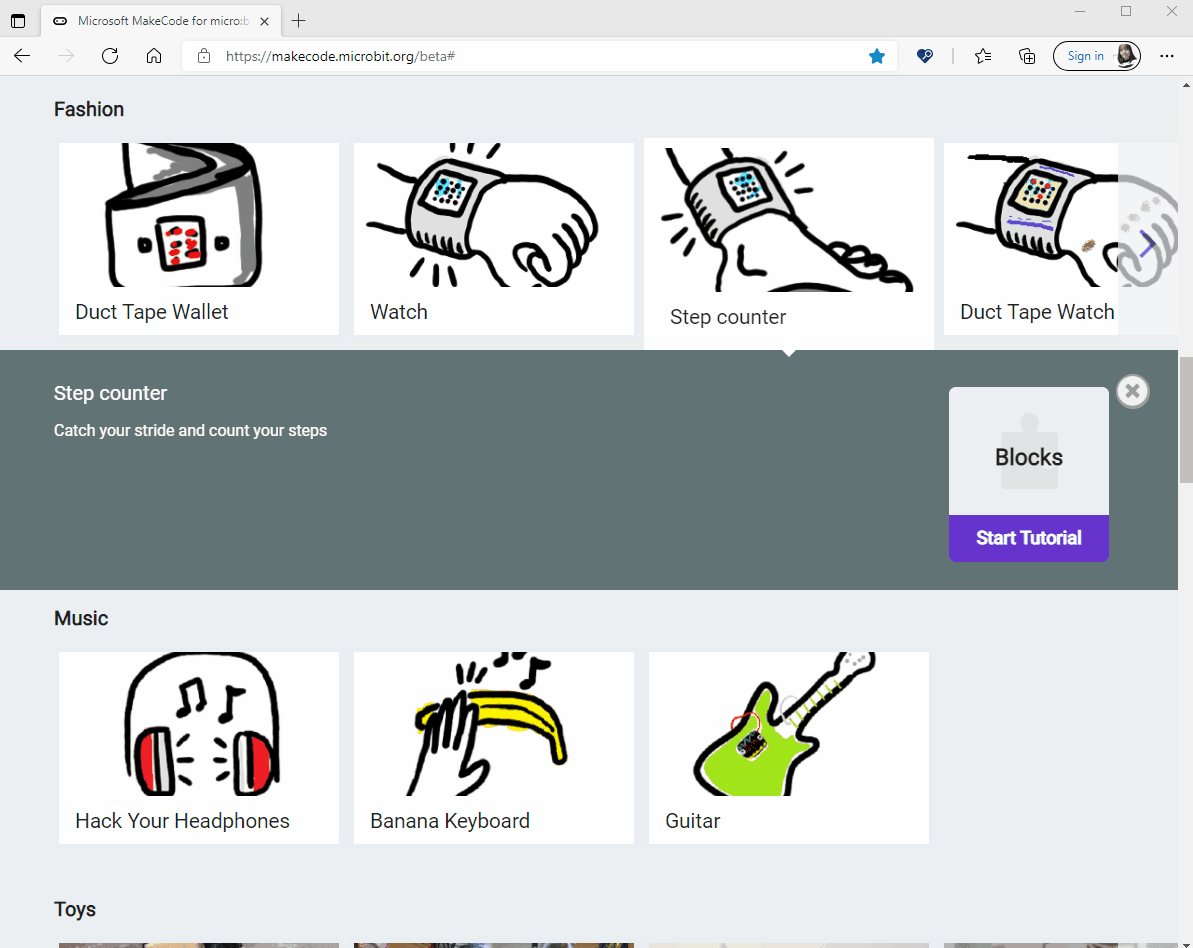 Step Counter: Link "make" and "Watch" should be opened in new tab ...