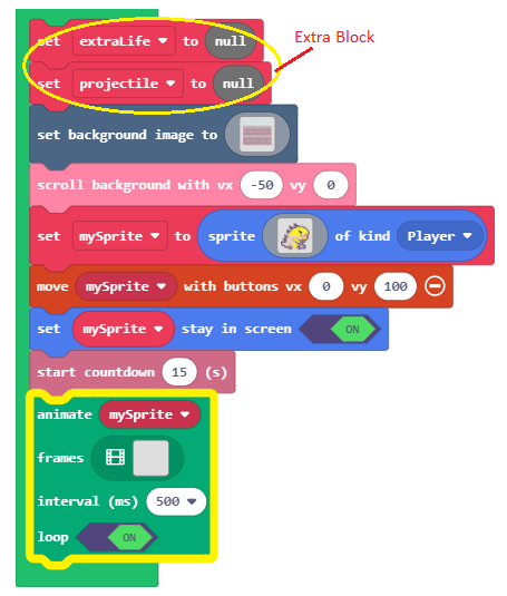 Animate It! : Two extra blocks in the hint of step 4 · Issue #3799 · microsoft/pxt-arcade · GitHub