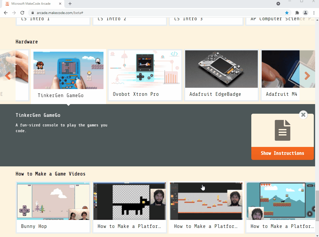 Can't open "TinkerGen GameGo" · Issue #4025 · microsoft/pxt-arcade · GitHub