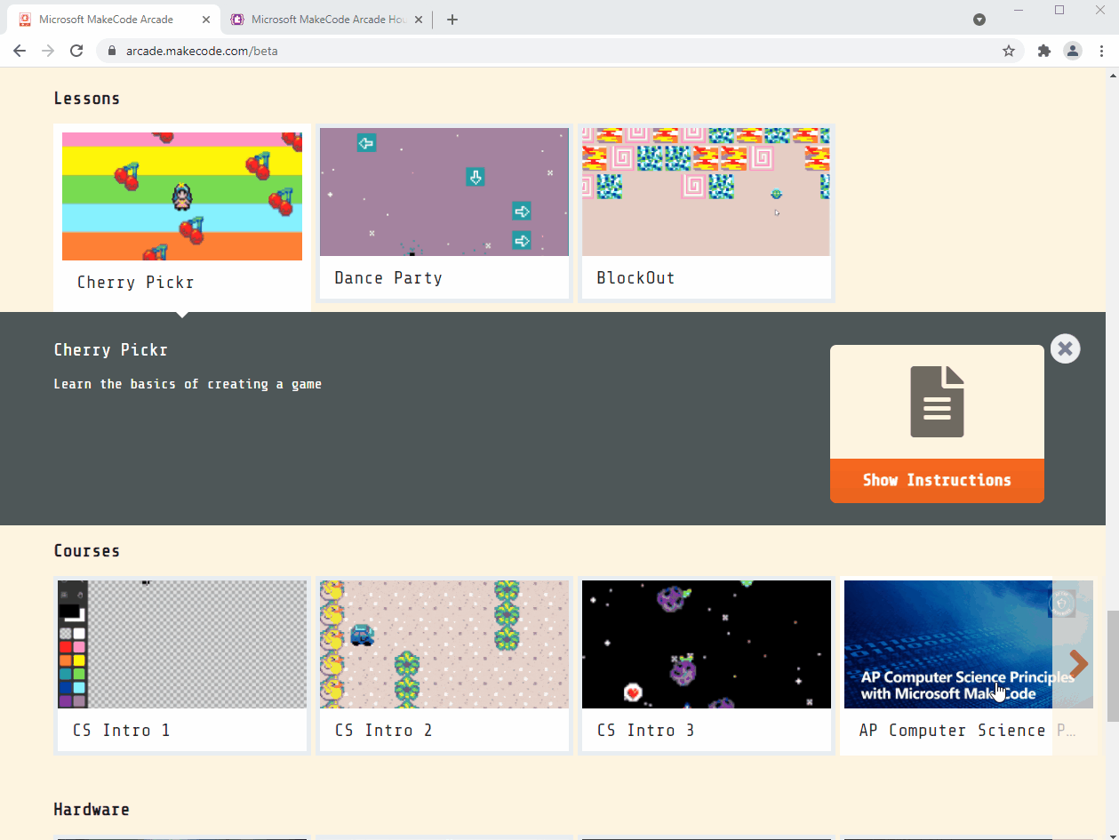 Lack of simulator in the instruction page · Issue #4230 · microsoft/pxt-arcade · GitHub