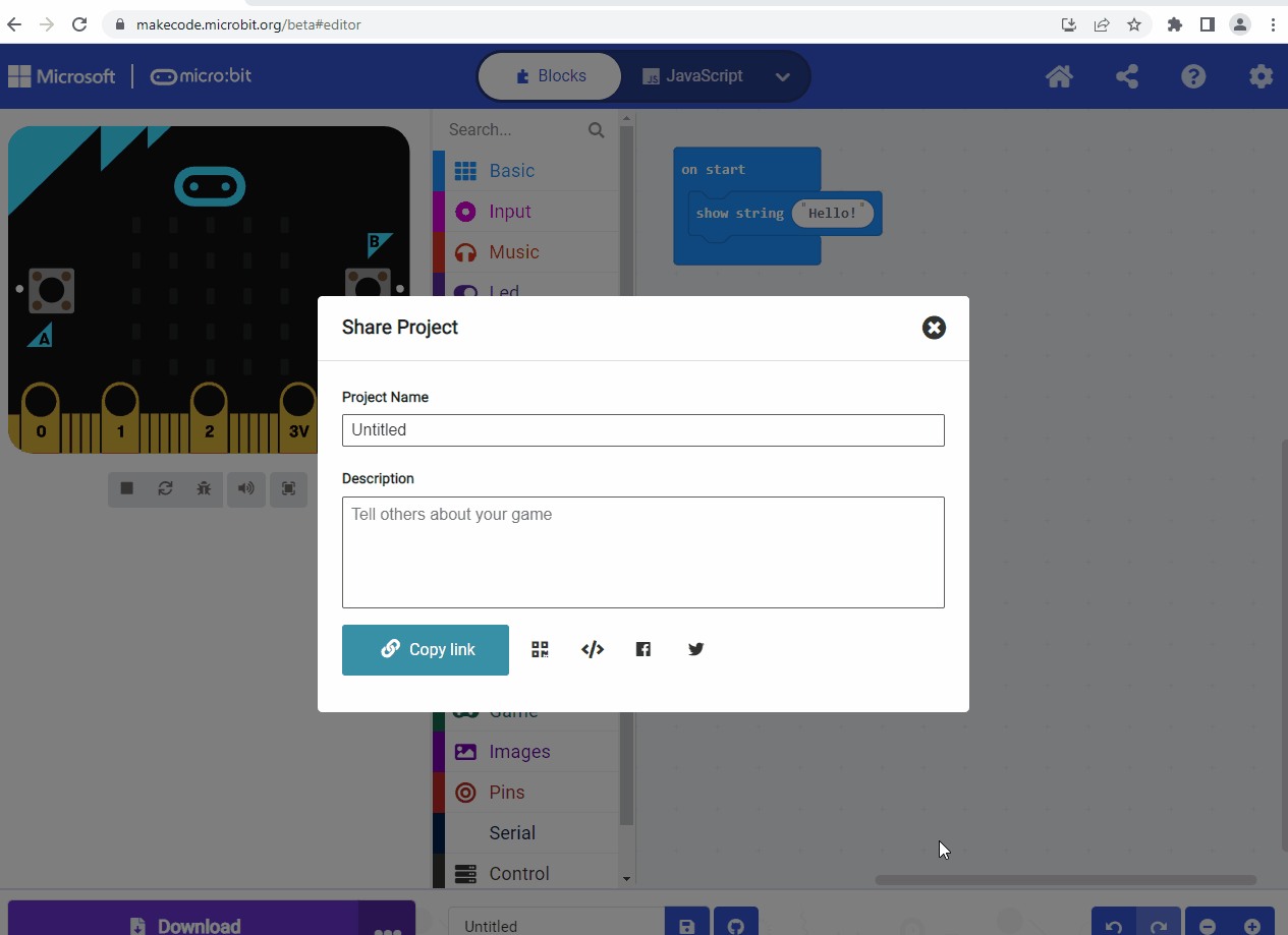 Share Project: No response or prompt after clicking "Copying link" · Issue #4505 · microsoft/pxt ...