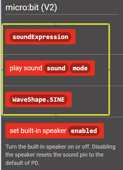 Lack introduction of "play sound" block · Issue #4656 · microsoft/pxt-microbit · GitHub