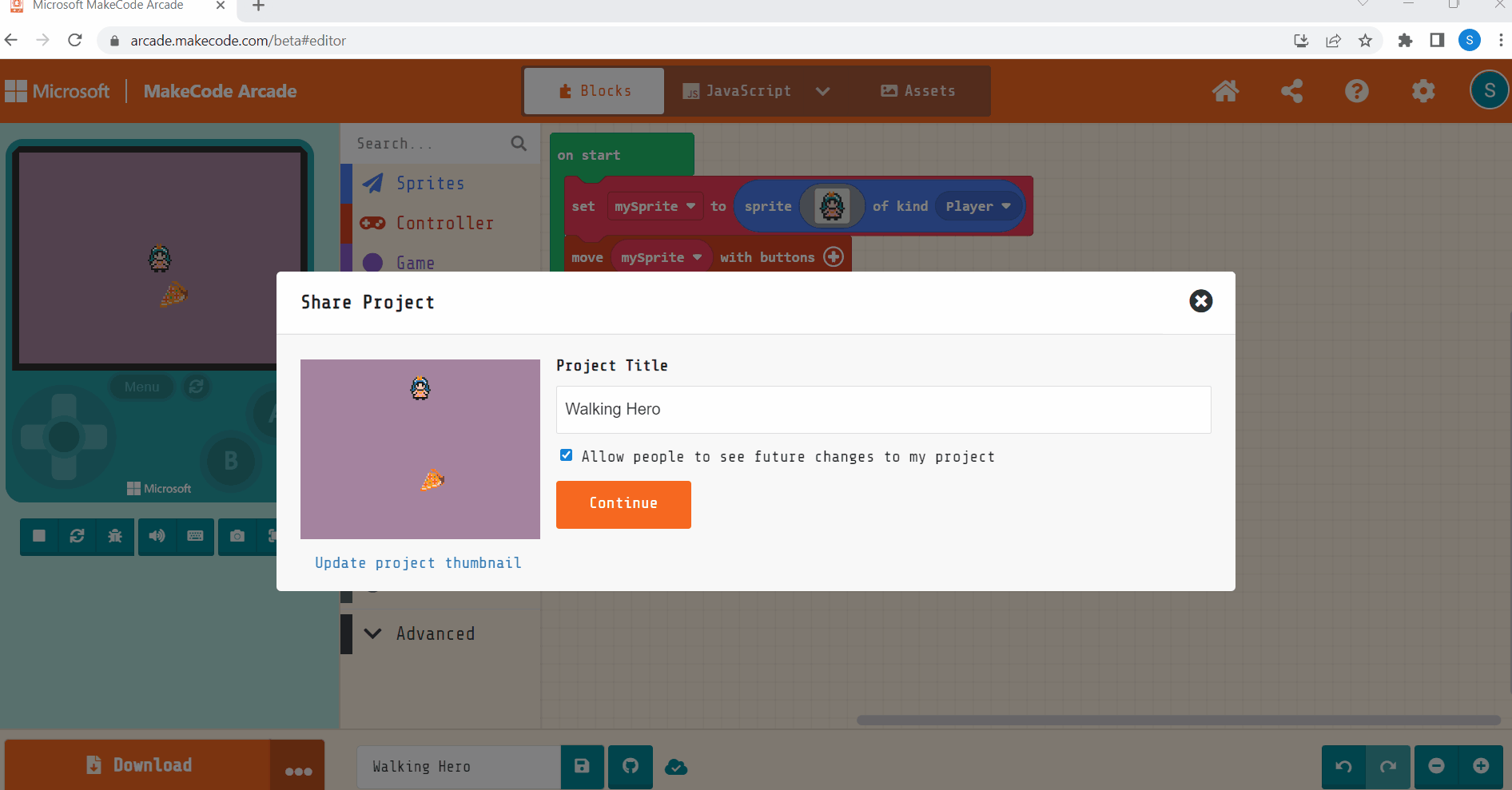 Closing "Update project thumbnail" page should take back to the share dialog · Issue #4951 ...