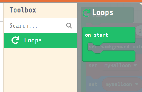 "Burstin' Balloons: Two Player Party": Only 'on start' block in the toolbox · Issue #5069 ...