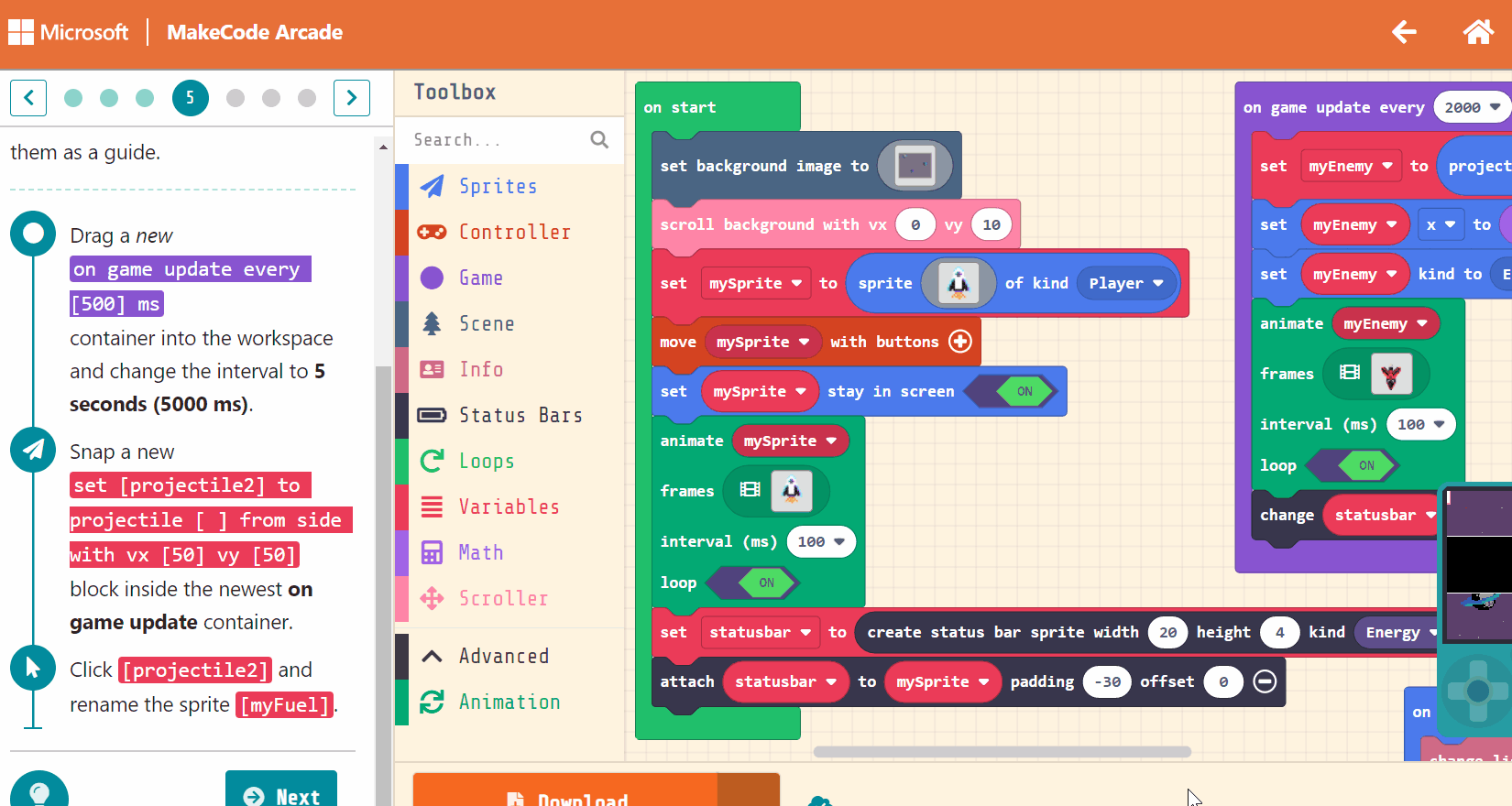 "Fuel Up!": Clicking block "set projectile2 to" open Variables category in toolbox · Issue #5669 ...