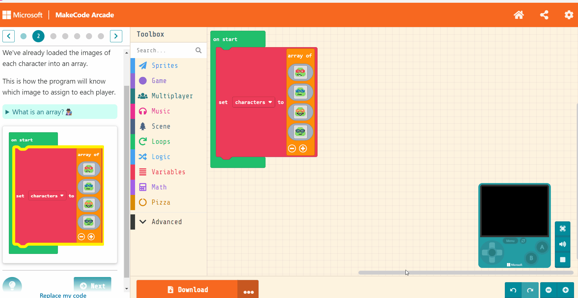 Offline build: Unable to move the scrollbar of the block in the tutorial "Pizza Party" · Issue ...