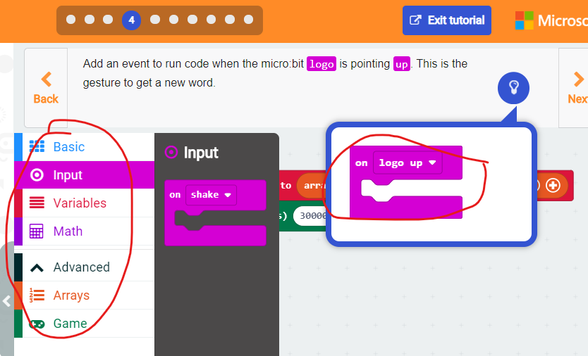 Lack of the on logo up block on tutorial Heads Guess · Issue #2767 · microsoft/pxt-microbit · GitHub