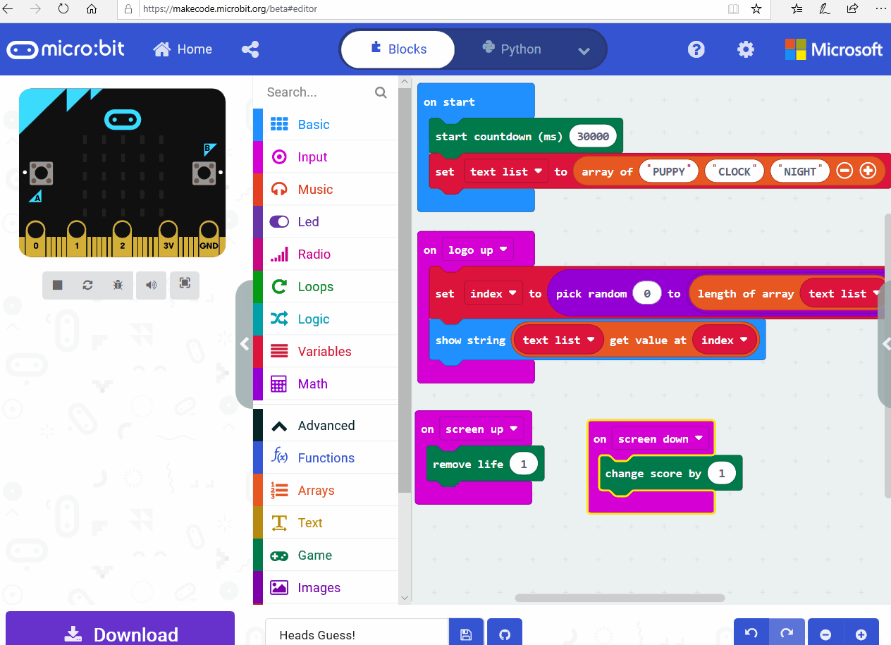 Error appears when switching to python editor in tutorial 'Heads Guess' · Issue #3223 ...