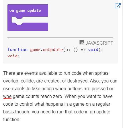 Typos in the help of "on game update" · Issue #2039 · microsoft/pxt ...