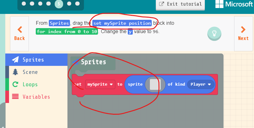 Lack of "set mySprite position" block in "Design a Background" · Issue #2134 · microsoft/pxt ...