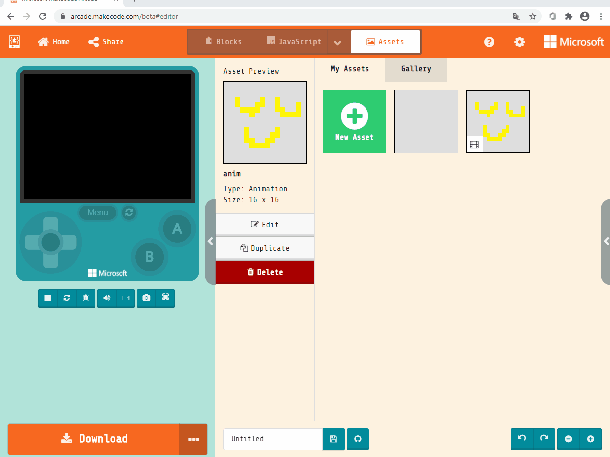 No animation asset in editor after creating one in Assets · Issue #2534 · microsoft/pxt-arcade ...
