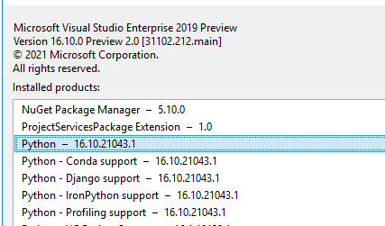 The VS is crash after clicking the Debug tab. · Issue #6404 · microsoft/PTVS · GitHub
