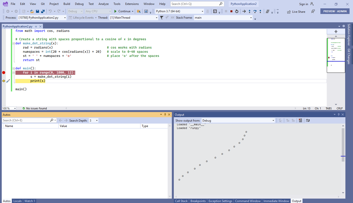 No variables in Auto window when debug. · Issue #6543 · microsoft/PTVS · GitHub