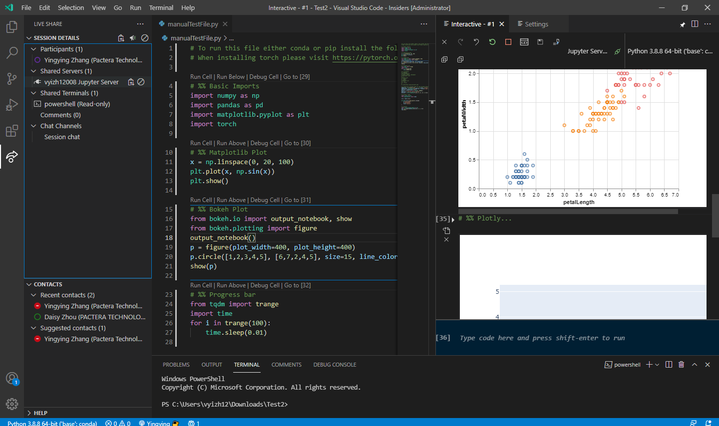 Live share: The Guest Interactive window is no response when executed the cell. · Issue #6438 ...