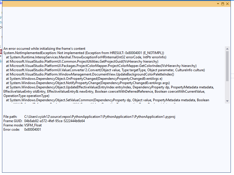An error pops up when open Property page. · Issue #6674 · microsoft/PTVS · GitHub