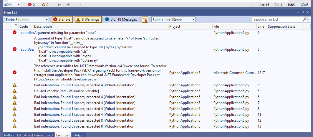 Editor Status Message Is Incorrect Does Not Match Error List Status · Issue 6680 · Microsoft