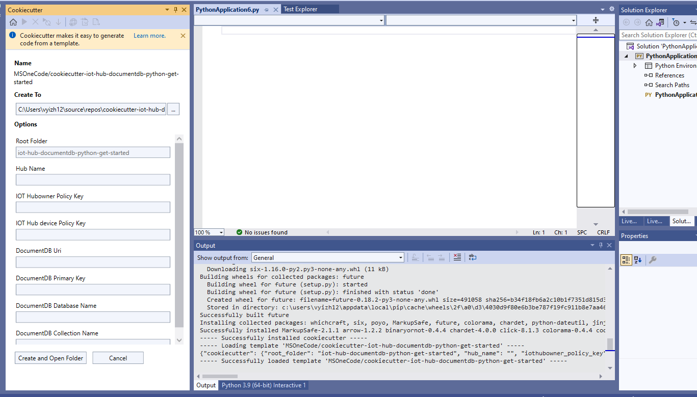 Cannot use Cookiecutter to load template. · Issue #6872 · microsoft ...