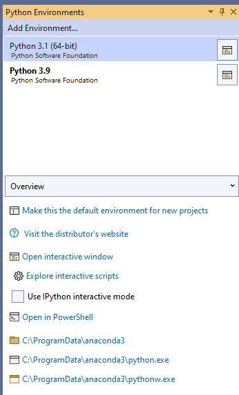 Anaconda displays incorrectly in environment list · Issue #7461 · microsoft/PTVS · GitHub