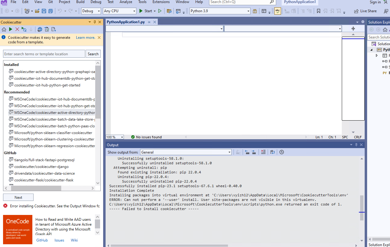 Failed to load the template when use the python installed from Microsoft Store. · Issue #7518 ...