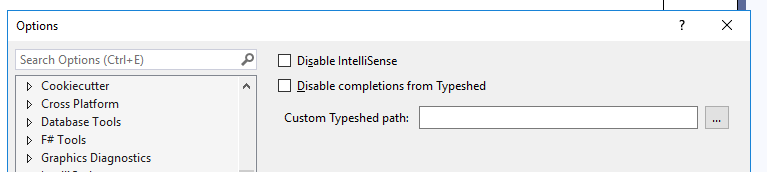The Typeshed option is not saved after restart VS. · Issue #6206 · microsoft/PTVS · GitHub