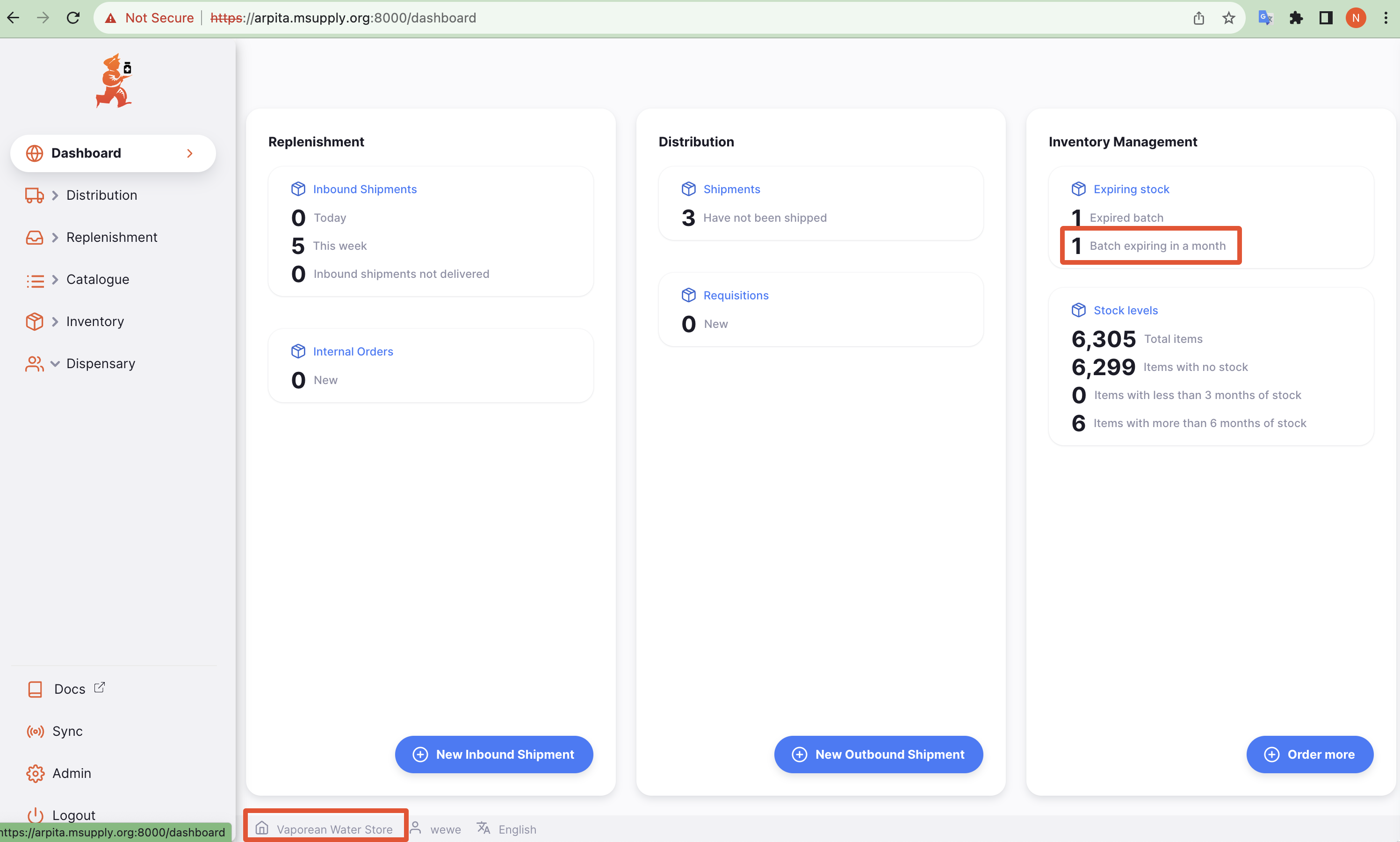 [Deployment Feedback] Dashboard page (welcome screen) doesn't update · Issue #1819 · msupply ...