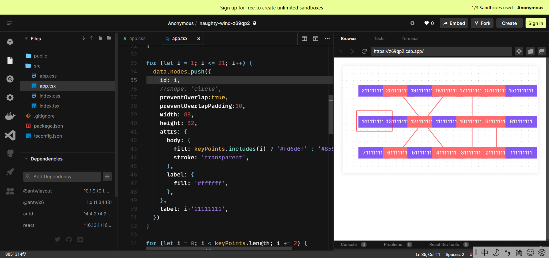 网格布局preventOverlap不生效 · Issue #3475 · antvis/X6 · GitHub