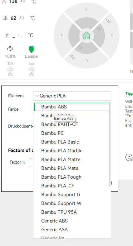 User defined Filament Preset can't be used in AMS (Dynamic Flow ...