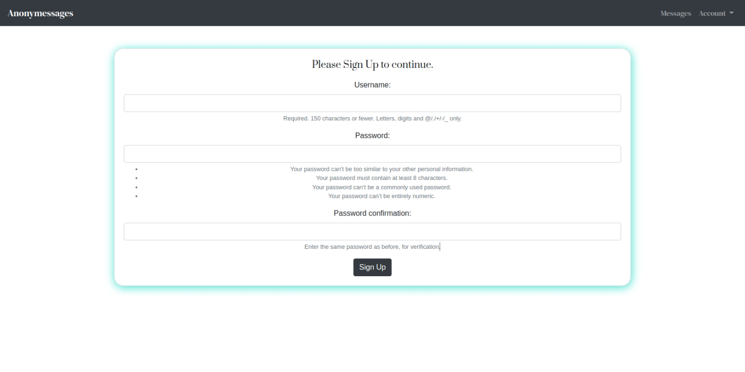 GitHub - Abdullah-Uppal/anonymessages: Let you receive anonymous messages from others.