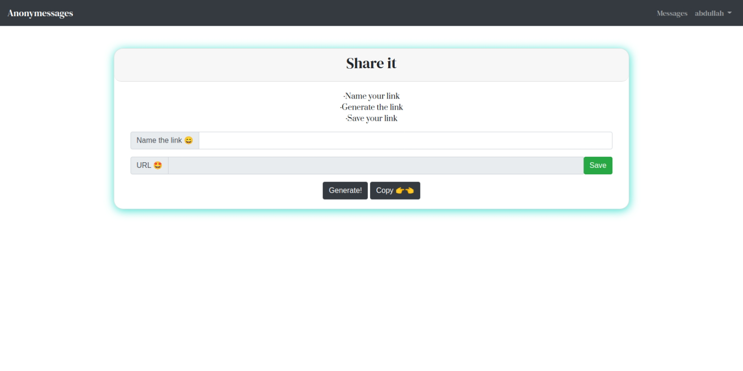 GitHub - Abdullah-Uppal/anonymessages: Let you receive anonymous messages from others.