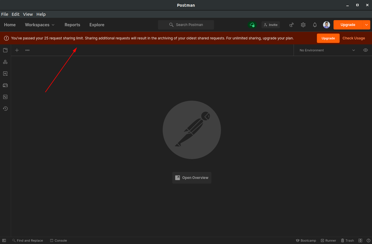 Remove Check Usage Notification Bar · Issue 9624 · Postmanlabs Postman