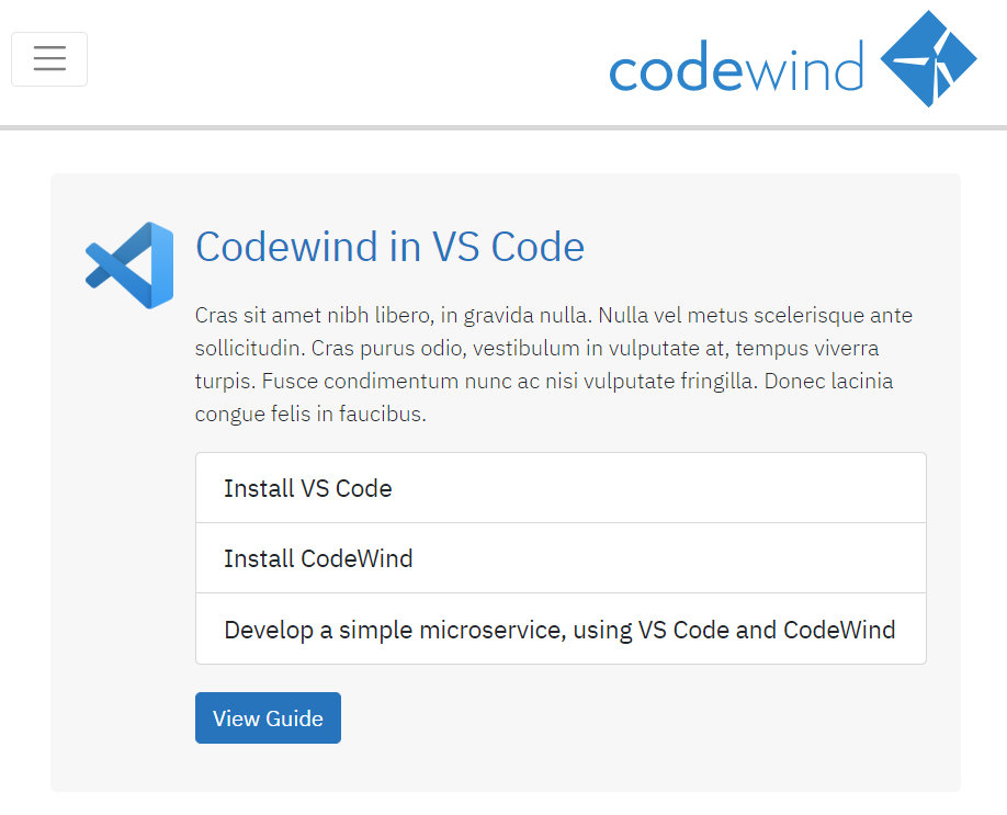 Improve the design of the Guides pages · Issue #2929 · eclipse-archived/codewind · GitHub