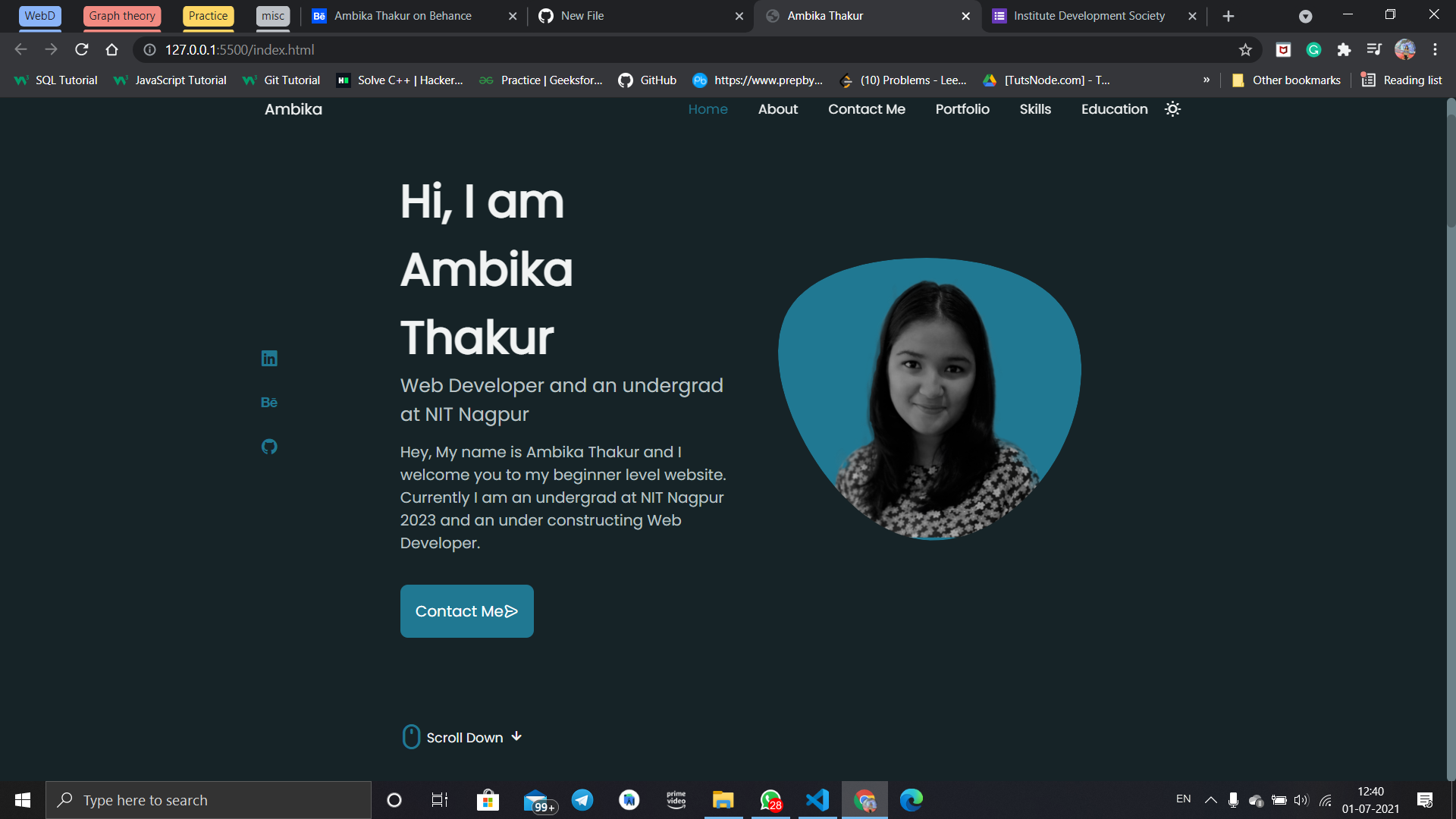 GitHub - ambika-2109/portfolio