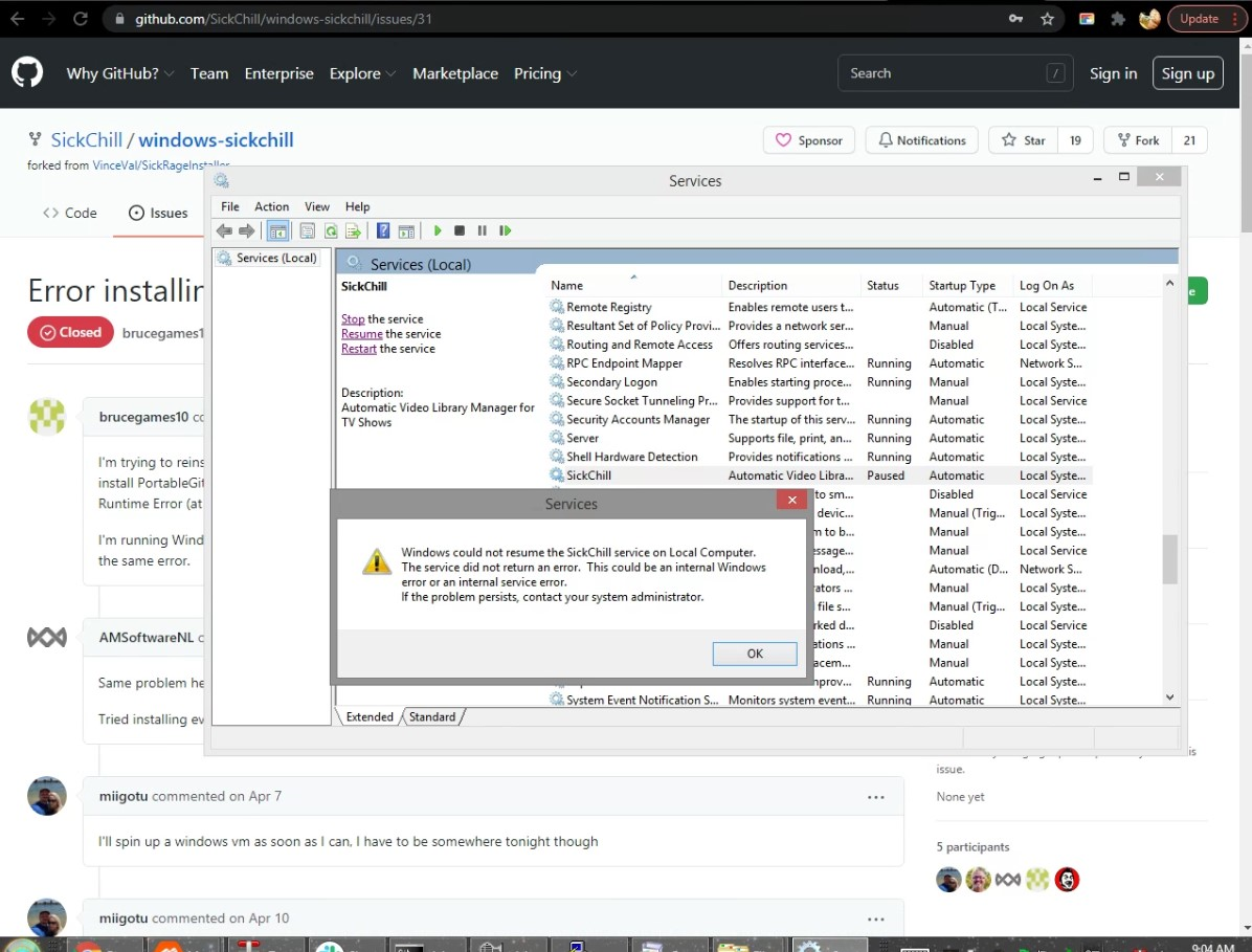 Service will not start after sketchy install | Windows Server 2012 R2 ...