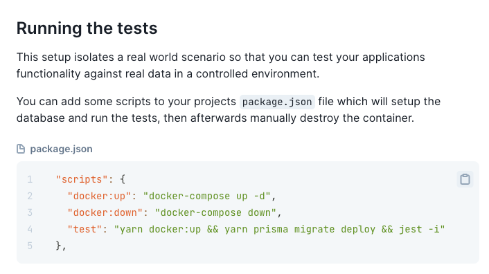 Prisma Integration Testing with Docker as Testing Database · prisma ...