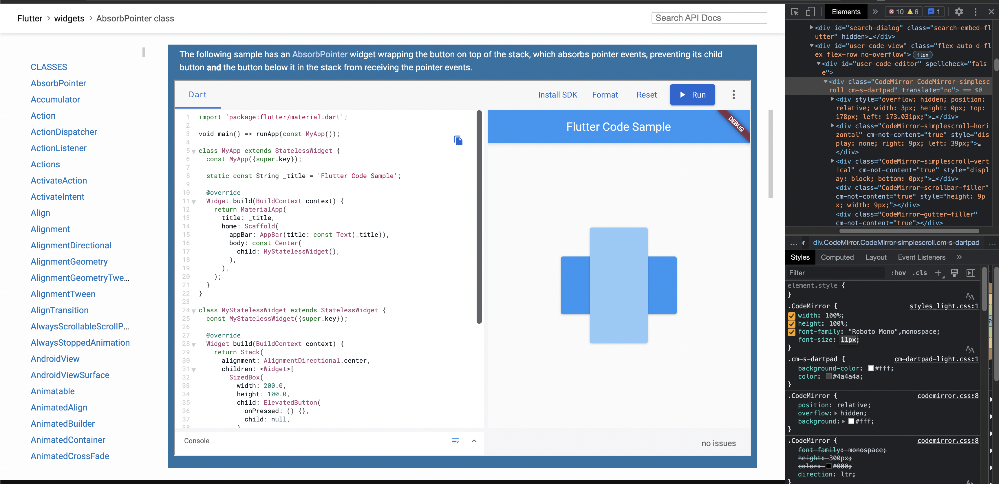 [Feature] Make DartPad window or contents on API pages resizeable · Issue #2379 · dart-lang/dart ...