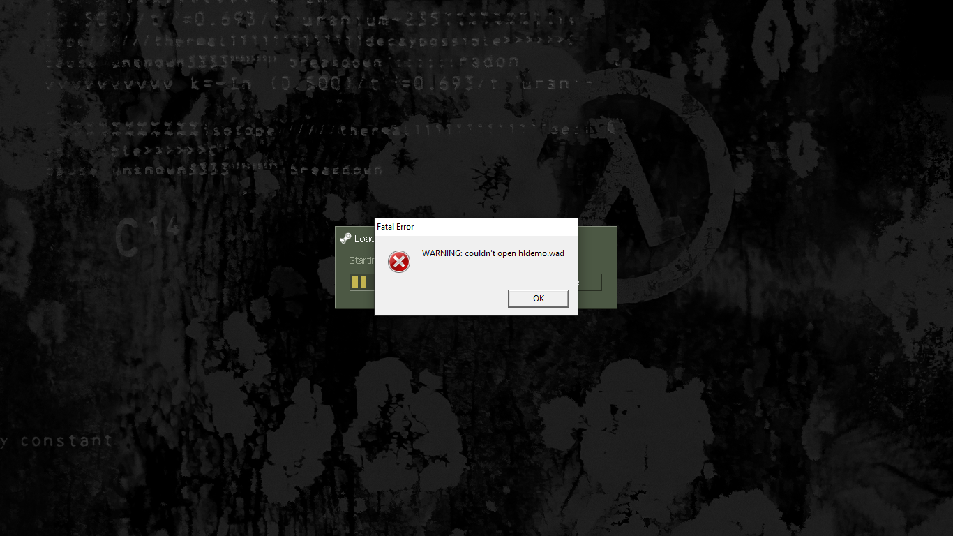 25th Anniversary Update - Uplink crashes when set r_wadtextures to "1", due to missing hldemo ...