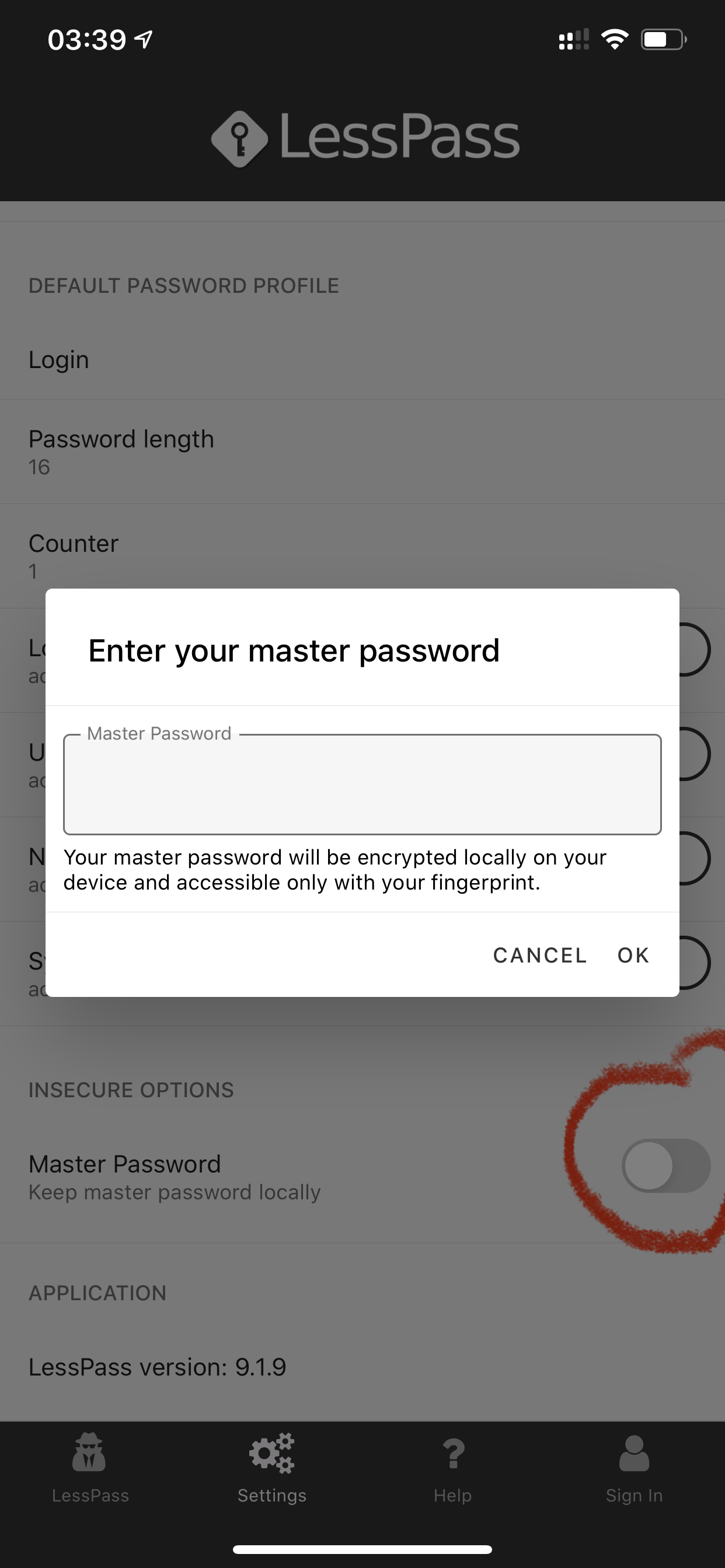 [iOS] master password locally slide not activated · Issue #554 · lesspass/lesspass · GitHub
